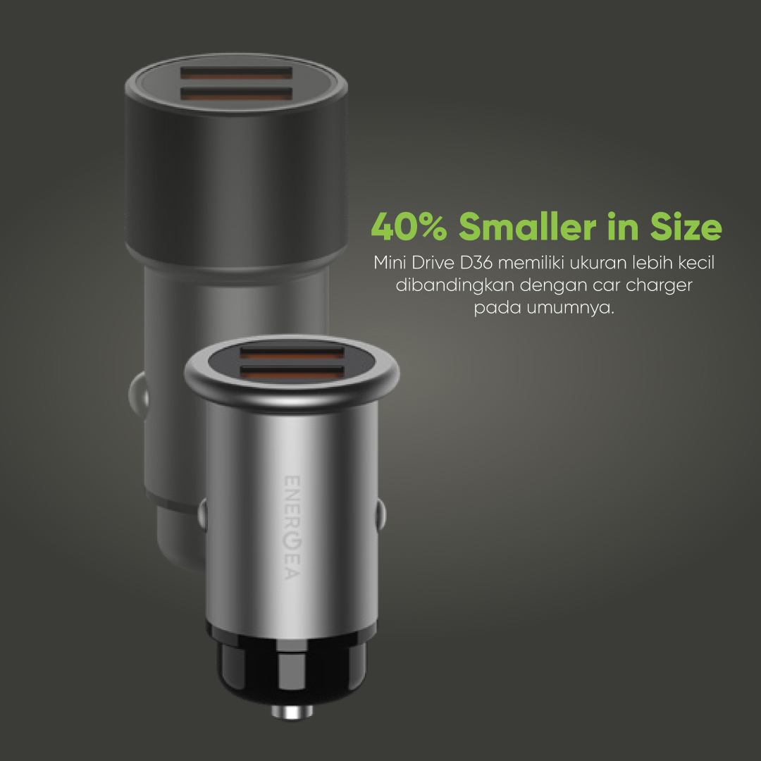 شارژر فندکی 24 وات 2 پورت انرجیا مدل MINIDRIVE 2 - هگما